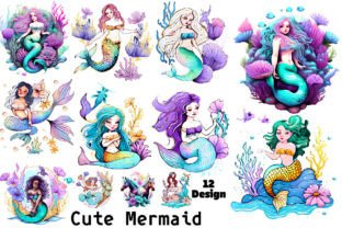 Cute Mermaid Clipart Bundle Graphic by Bundle · Creative Fabrica
