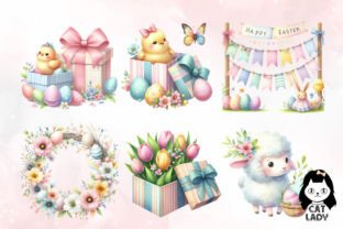 Cute Easter Day Watercolor Clipart Graphic by Cat Lady · Creative Fabrica