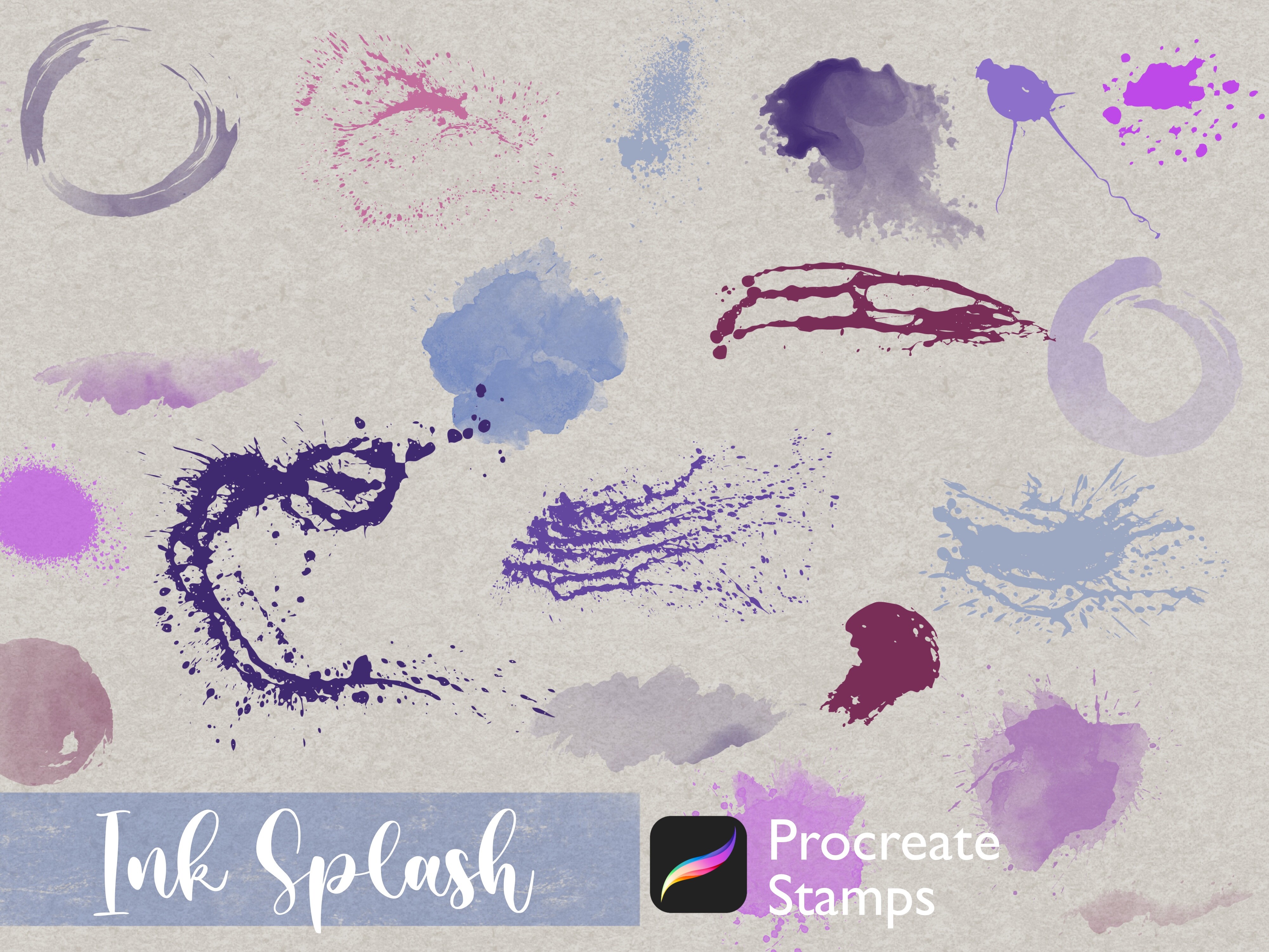Procreate Ink Splash Stamp Graphic by MilaMockup · Creative Fabrica