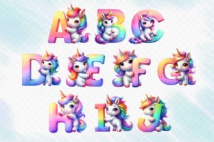 Cute Unicorn Alphabet Clipart PNG Graphic by Dream Creation · Creative ...