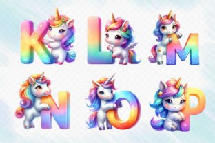 Cute Unicorn Alphabet Clipart PNG Graphic by Dream Creation · Creative ...