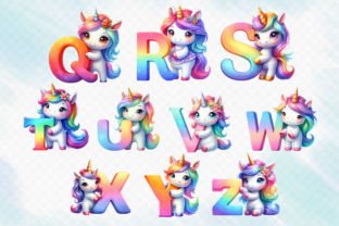 Cute Unicorn Alphabet Clipart PNG Graphic by Dream Creation · Creative ...