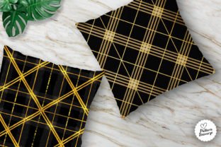 Gold & Black Plaid Digital Papers Graphic by Pattern Universe ...