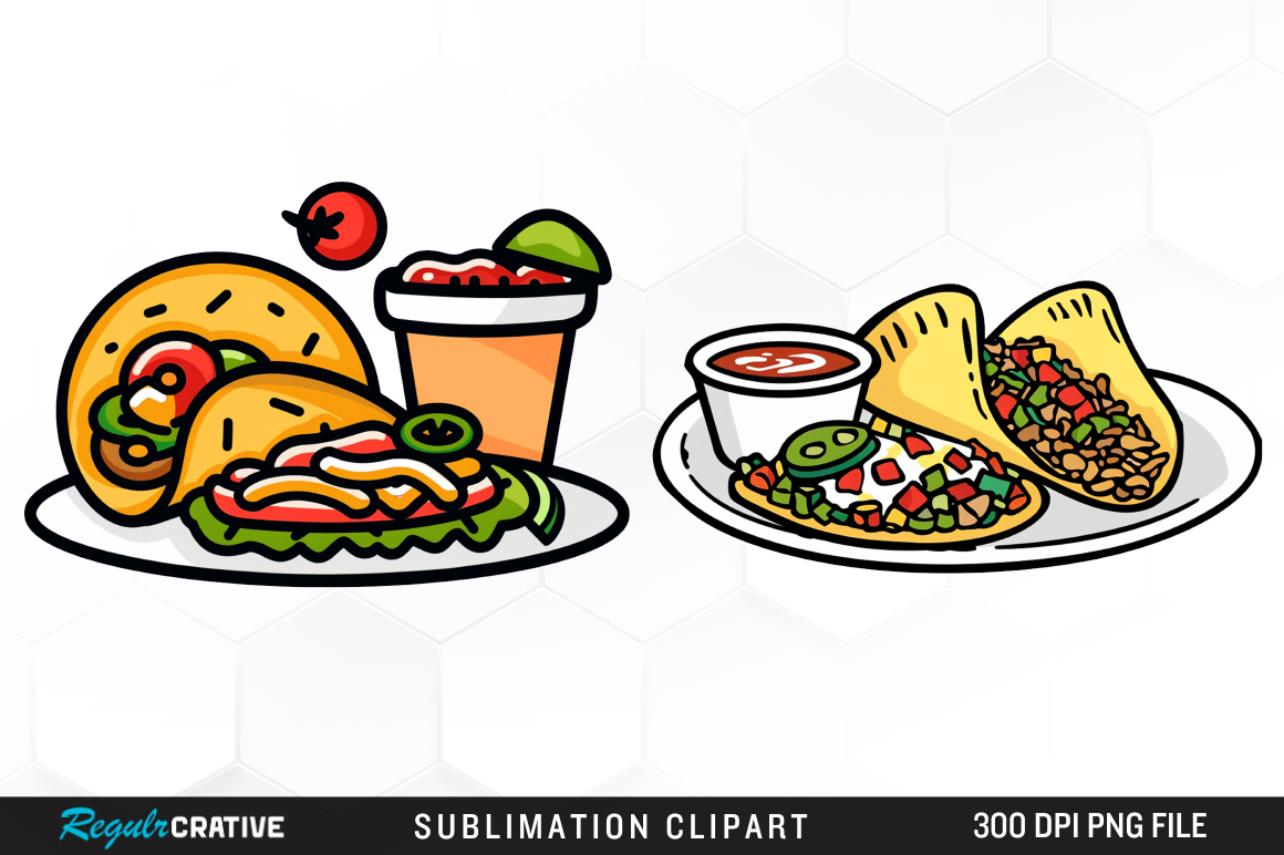 Mexican Food Collection Clipart Design Graphic by Regulrcrative ...