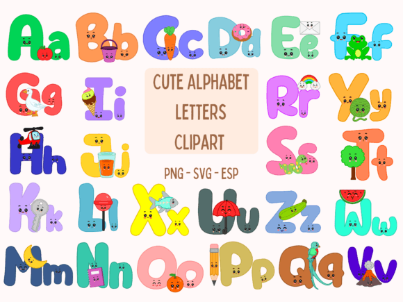 8665 Alphabet Clipart Designs & Graphics