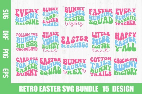Retro Easter SVG Bundle Graphic by nazrulislam405510 · Creative Fabrica