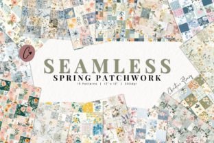 Seamless Spring Patchwork Digital Paper Graphic by Christine Fleury ...
