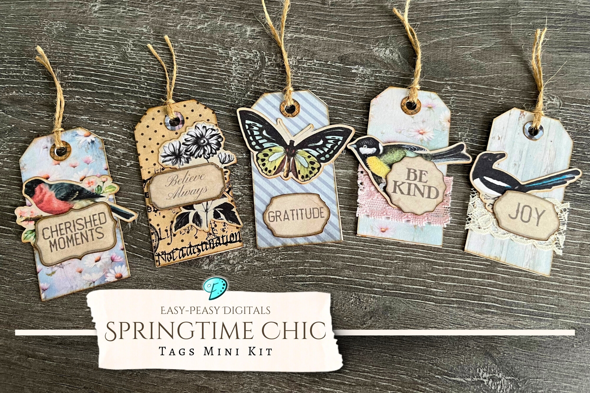 Springtime Chic Tags Printable Mini Kit Graphic by Emily Designs ...