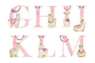 Watercolor Alphabet with Llamas. Graphic by tapilipa · Creative Fabrica