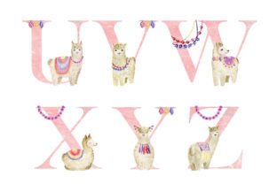 Watercolor Alphabet with Llamas. Graphic by tapilipa · Creative Fabrica