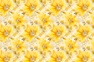 Yellow Coquette Backdrop Flower Pattern Graphic by Summer Digital ...