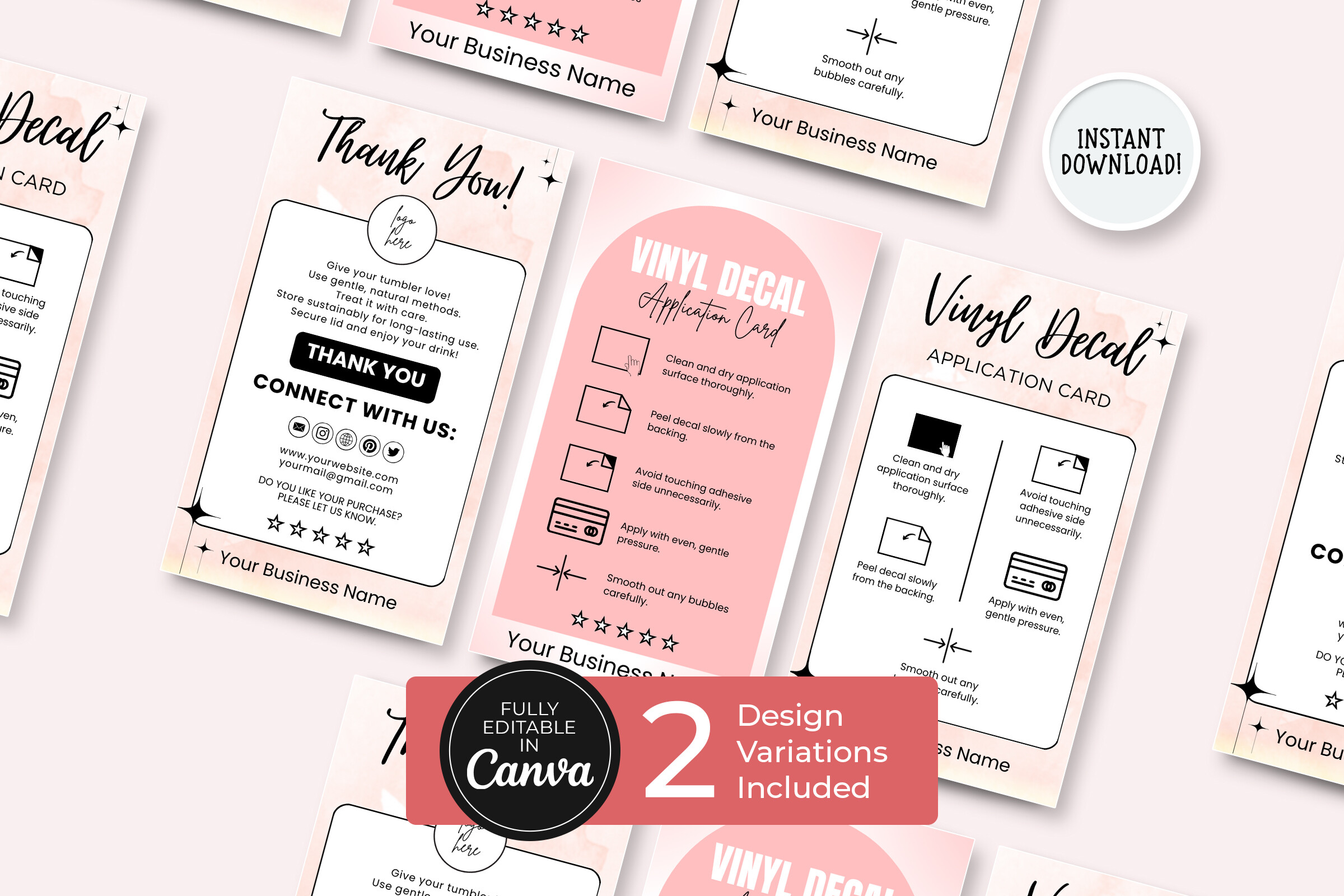 Vinyl Decal Application Card Template Graphic by SnapyBiz · Creative ...