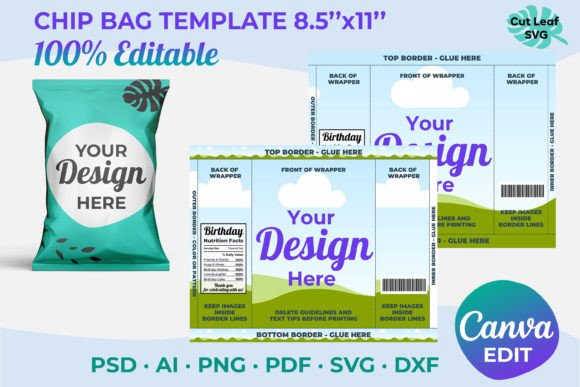 Blank Chip Bag Template | Canva Editable Graphic by CutLeafSvg ...