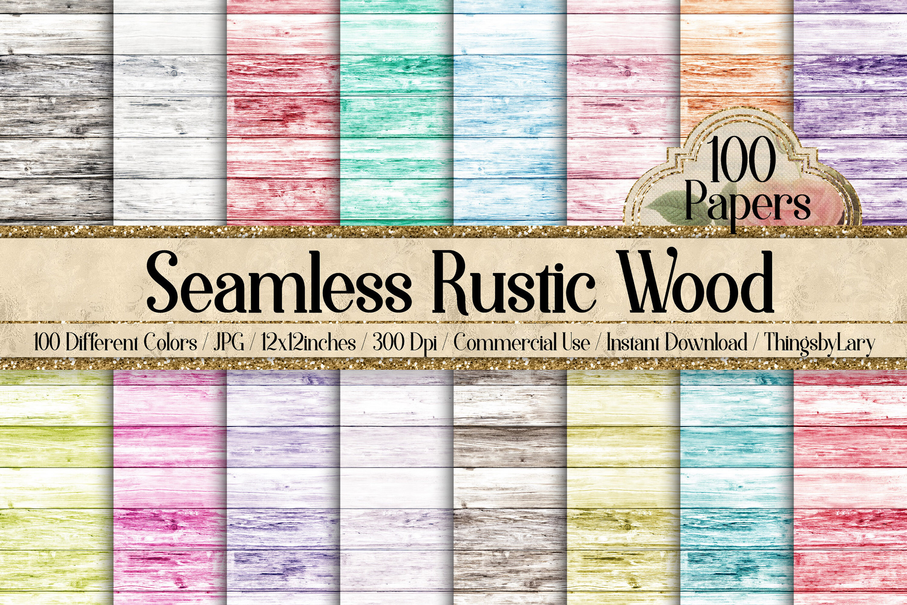 Seamless Rustic Wood Digital Papers Graphic by ThingsbyLary · Creative ...