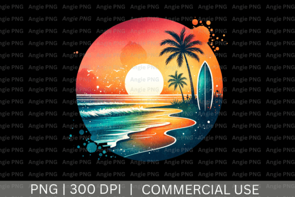 Summer Sunset Palm Tree PNG Clipart Graphic by angela39503 · Creative ...