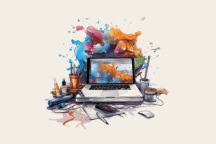 Watercolor Computer Clipart Graphic by Abdel designer · Creative Fabrica