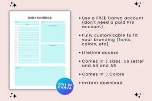 Daily Schedule Canva Template Graphic by DIGITAL PRINT BOX · Creative ...