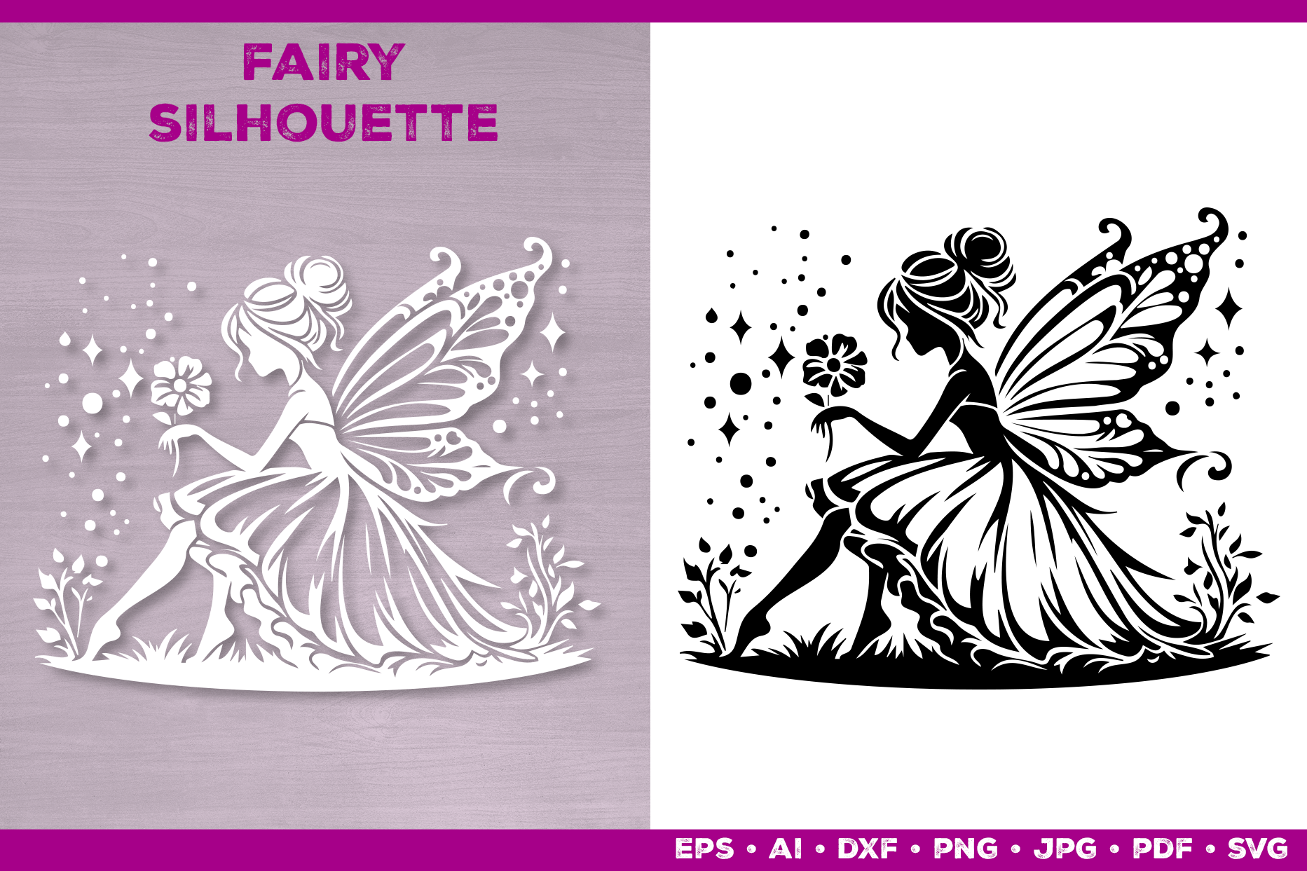 Flower Fairy Silhouette SVG Graphic by julimur · Creative Fabrica