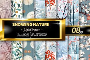 Snowing Nature Digital Papers Graphic by Hurairagraphics · Creative Fabrica
