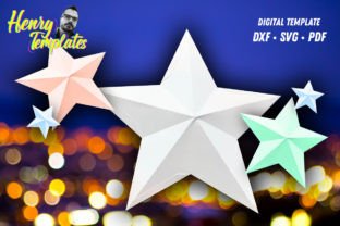 3D Star Template in SVG, DXF and PDF · Creative Fabrica