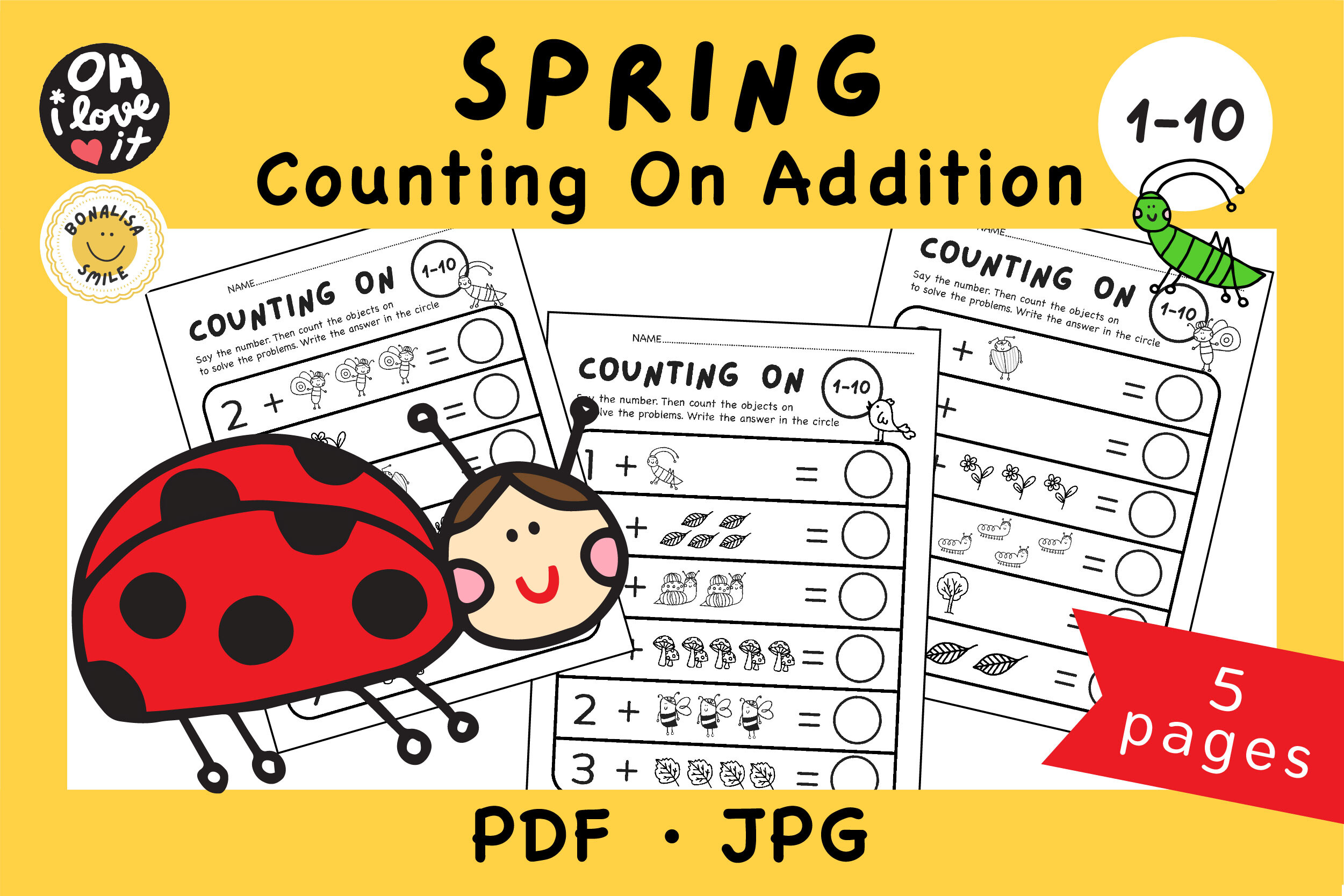 SPRING Counting on Addition Up to 10 Graphic by Bonalisa Smile ...