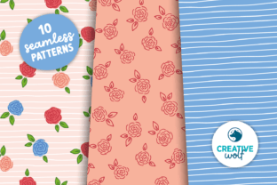 Minimalist Roses Seamless Patterns Graphic by Creative Wolf Design ...
