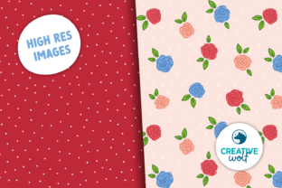 Minimalist Roses Seamless Patterns Graphic by Creative Wolf Design ...