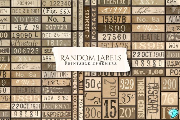Random Labels Printable Ephemera Graphic by Emily Designs · Creative ...