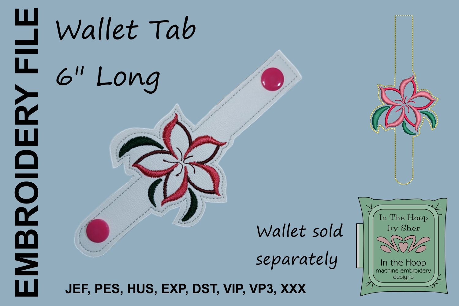 Swirly Flower Wallet Tab · Creative Fabrica