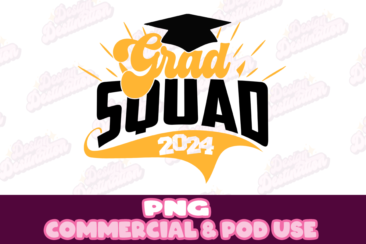 Grad Squad 2024 Design Graphic by Design Destination · Creative Fabrica