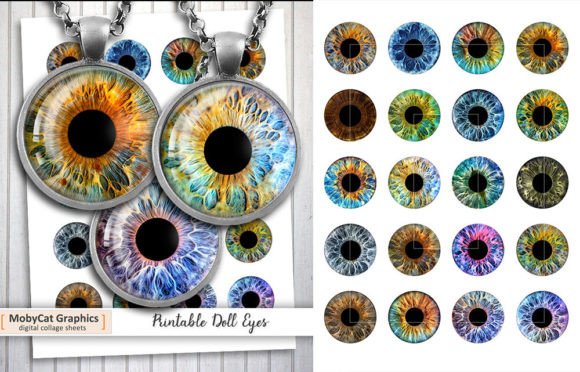 Printable Eyes Digital Collage Sheets Graphic by MobyCatGraphics ...
