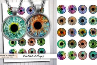Printable Eyes Digital Collage Sheets Graphic by MobyCatGraphics ...