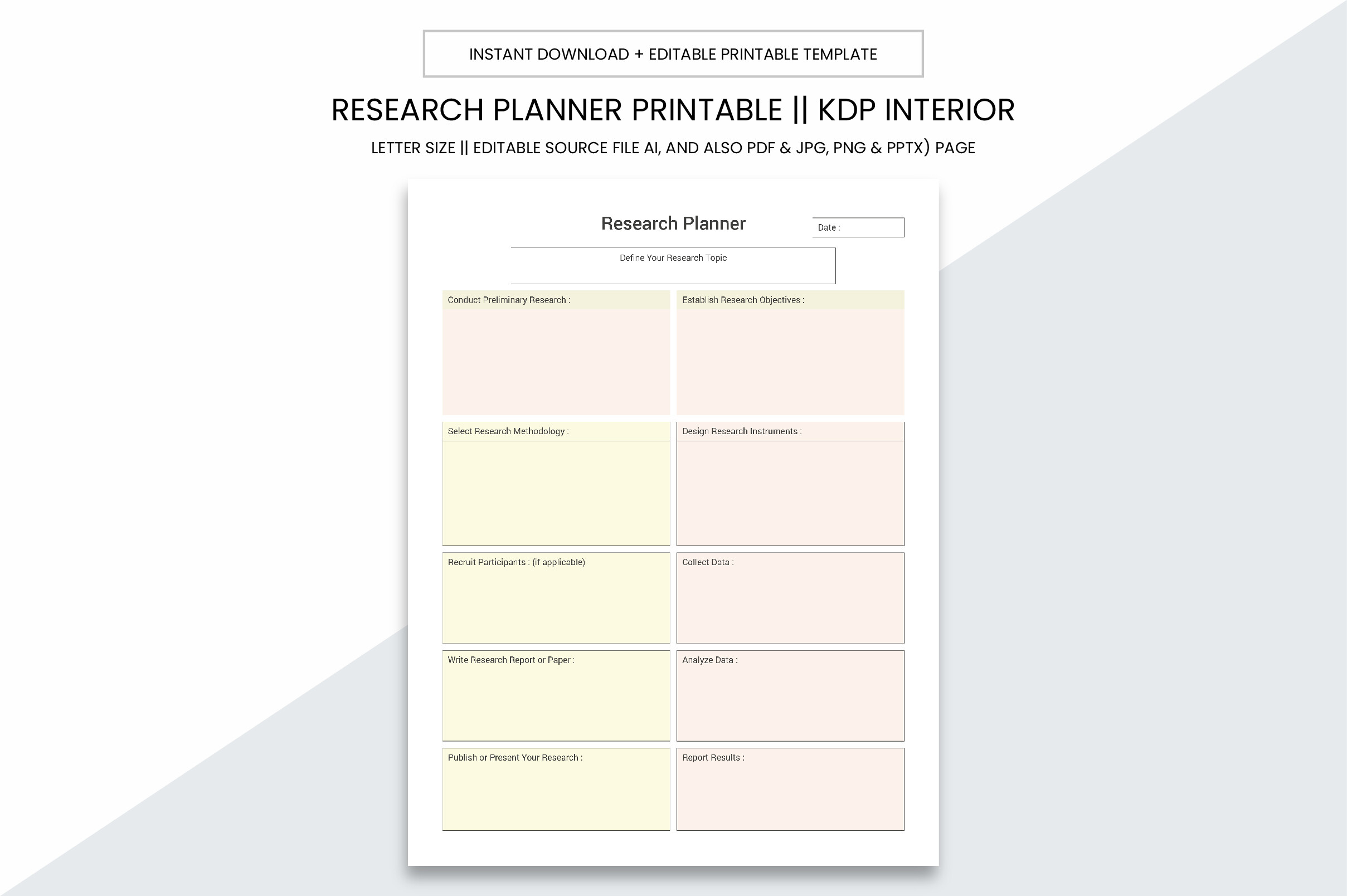 Research Planner Kdp Interior Graphic by Graphic_hero · Creative Fabrica