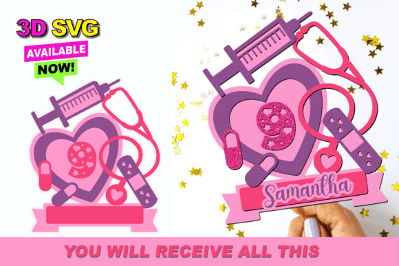 Girl Doctor Cake Topper 3D SVG · Creative Fabrica