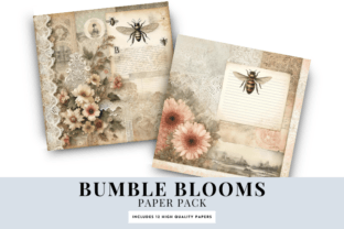 Floral Bee Vintage Paper Backgrounds Graphic by Luv Bijou · Creative ...