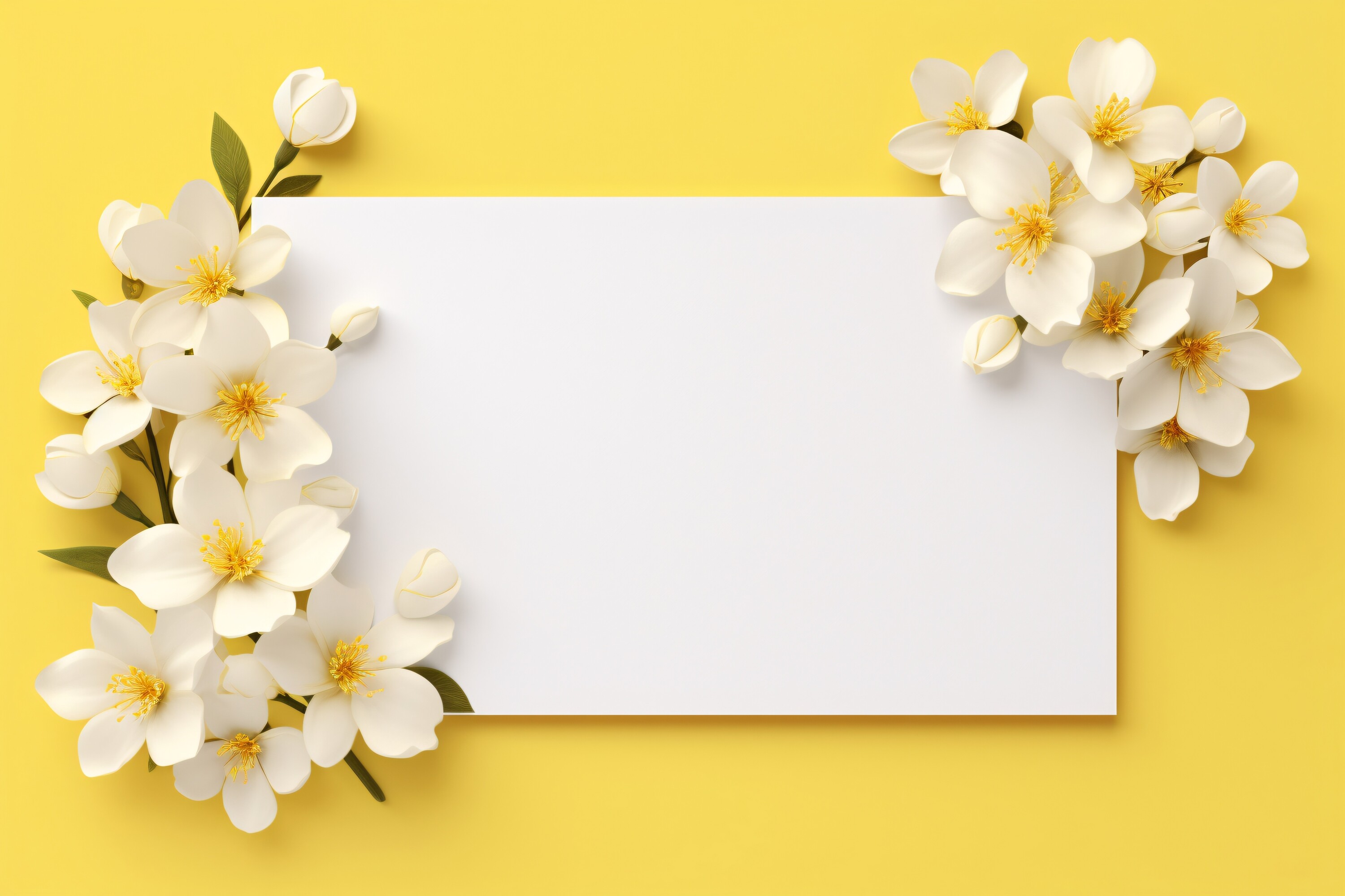 Blank Greeting Card with Spring Flowers Graphic by Forhadx5 · Creative ...