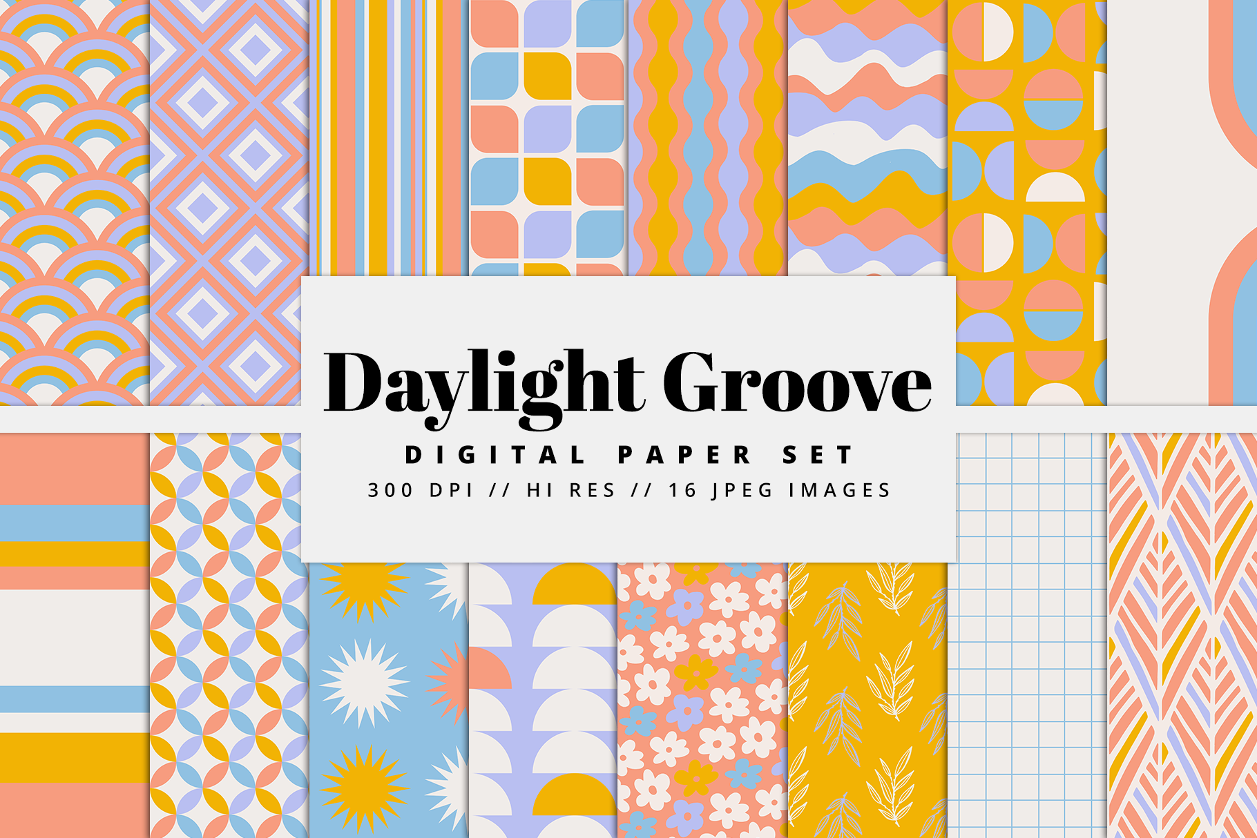 Daylight Groove Digital Paper Set Graphic by BrandiLeaDesigns ...
