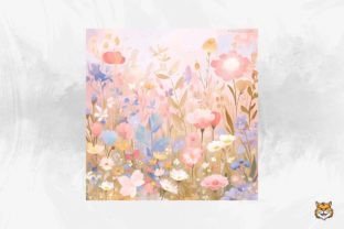 Pastel Fairy Garden Watercolor Digital Paper Background Graphic by Meow ...