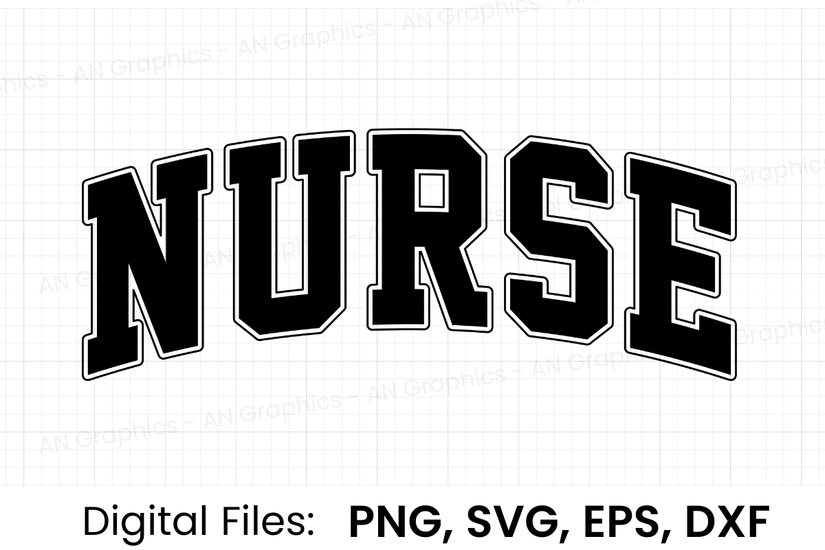 Nurse Retro Varsity SVG Graphic by AN Graphics · Creative Fabrica