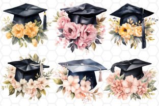 Watercolor Graduation Cap Clipart Bundle Graphic by DreanArtDesign ...