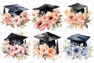 Watercolor Graduation Cap Clipart Bundle Graphic by DreanArtDesign ...