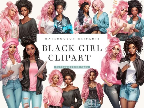 2324 Black Girl Clipart Designs & Graphics