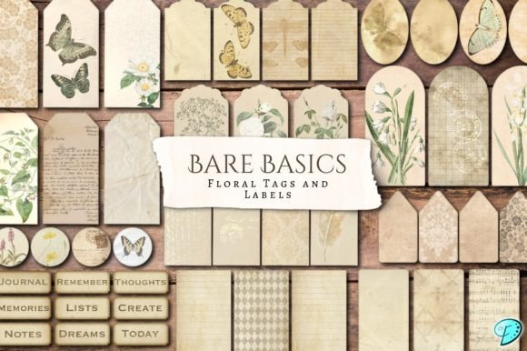 Bare Basics Floral Tags and Labels Graphic by Emily Designs · Creative ...
