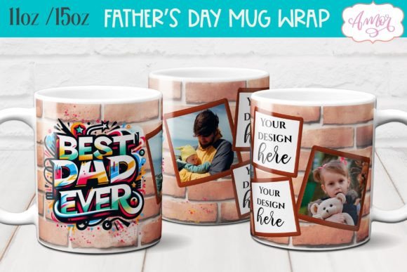 Best Dad Photo Mug PNG Template Graphic by Amorclipart · Creative Fabrica