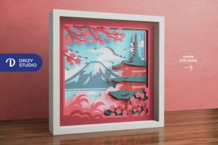 Mount Fuji Japan 3D Shadow Box · Creative Fabrica