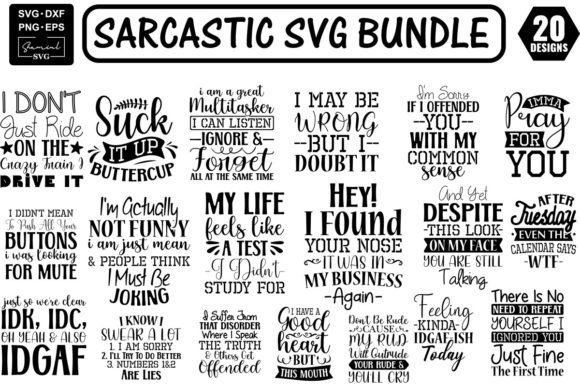 Sarcastic SVG Bundle Graphic by Shamiul · Creative Fabrica