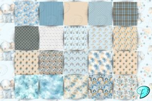 Boho Baby Boy Pattern Papers and Clipart Graphic by Emily Designs ...