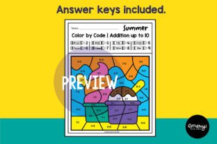 Summer Color by Code Worksheets Graphic by Emery Digital Studio ...