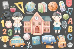 Back to School Watercolor Clipart Bundle Graphic by Aekgasit ...