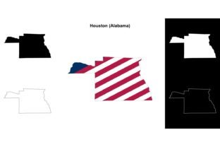 Alabama County Outline Maps Graphic by davidzydd · Creative Fabrica